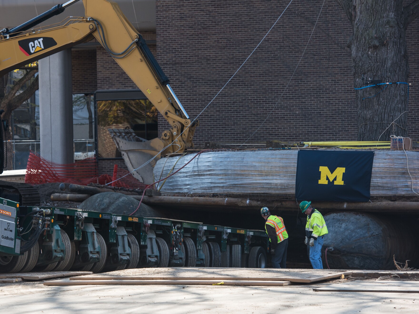 Lifted On Giant Inner Tubes, An Old Tree Moves In Michigan