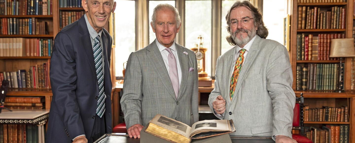 King Charles III Examines the First Folio of King Charles I