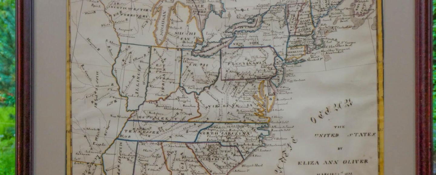 Appraisal: 1823 Schoolgirl United States Map