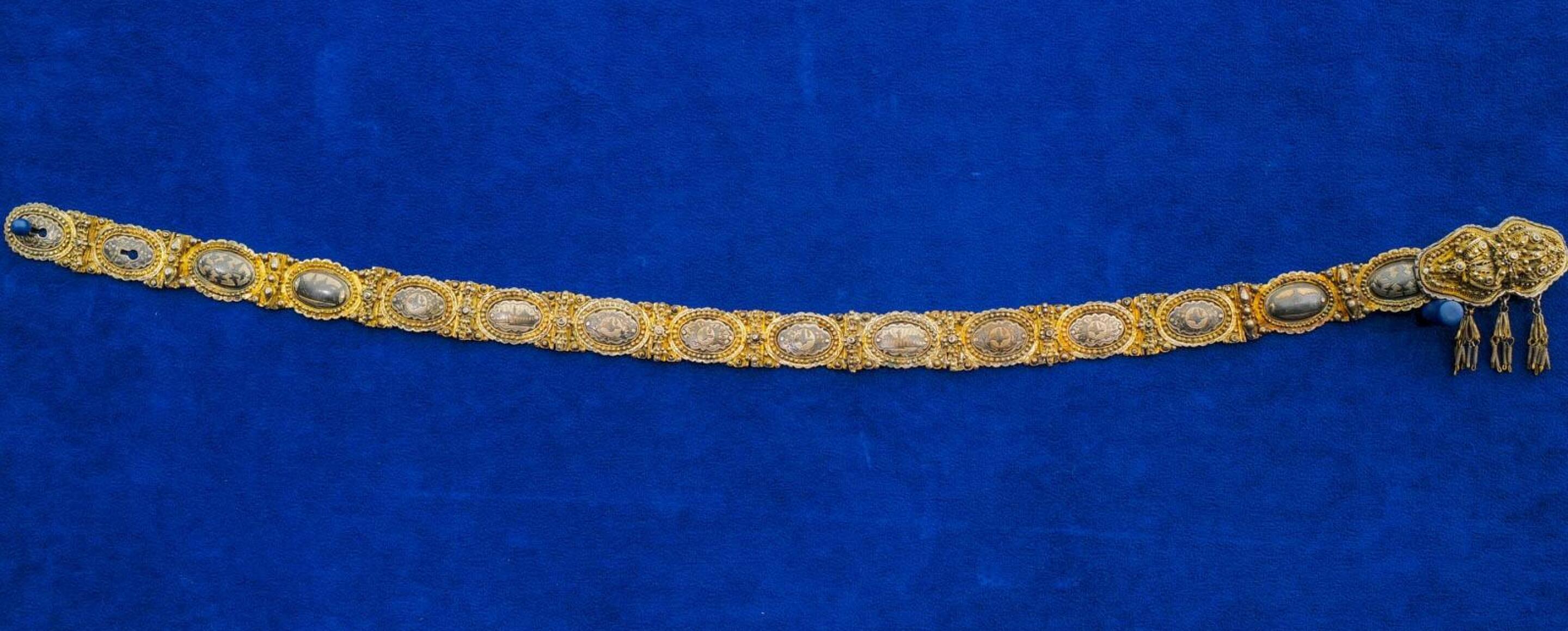 Appraisal: Ottoman Silver Gilt & Niello Belt, ca. 1875