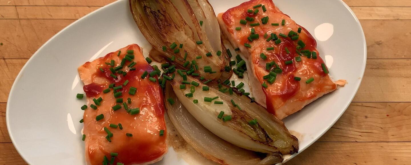 Jacques Pépin Makes Baked Salmon with Sautéed Endive