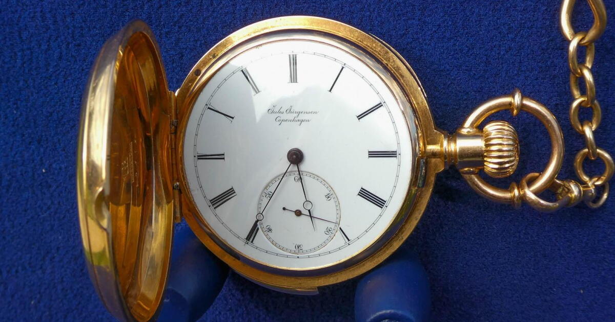 Appraisal: Jules Jürgensen Pocket Watch with Gold Chain, ca. 1885