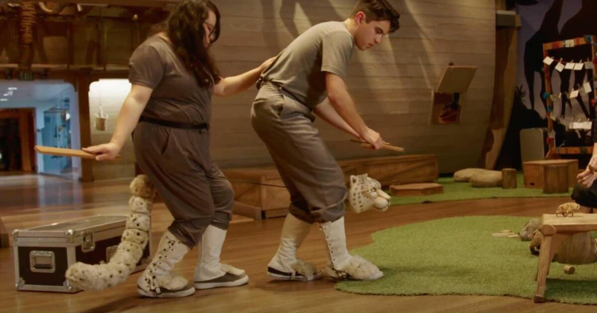 Puppeteering the snow leopard at Noah's Ark