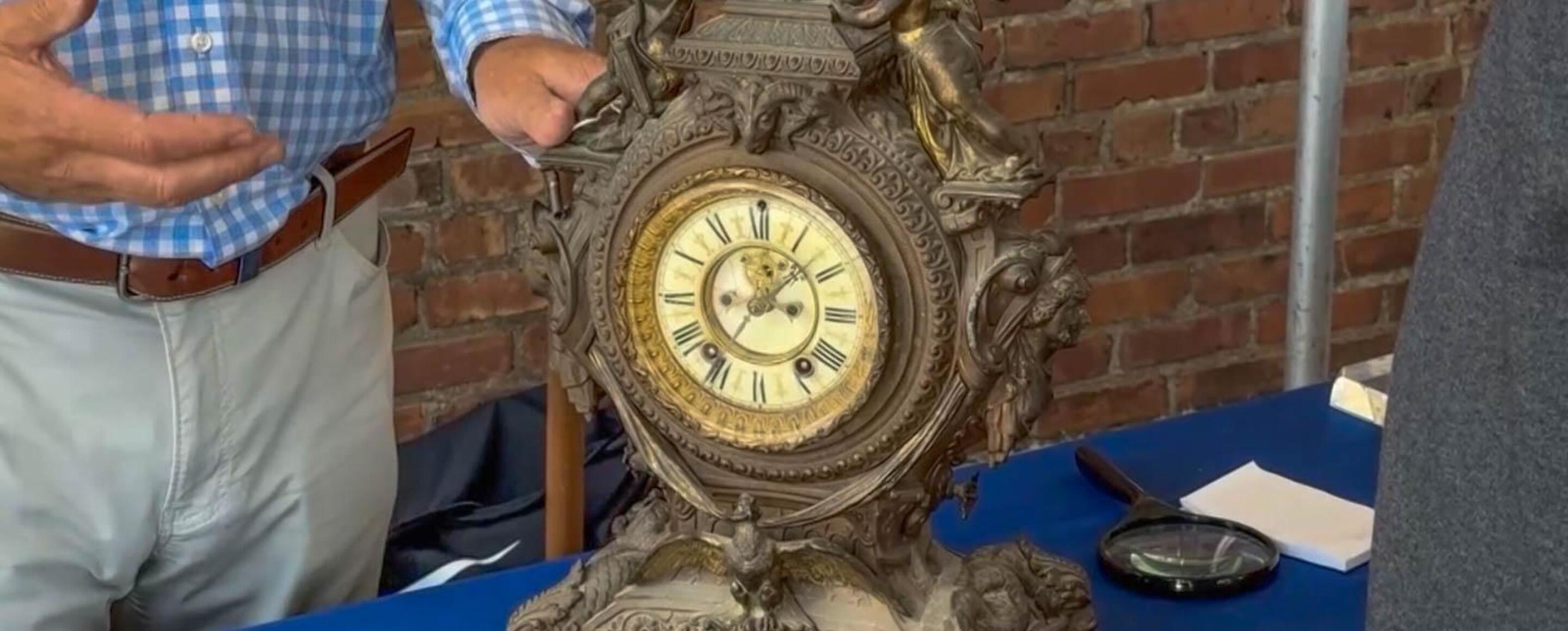 Appraisal: Ansonia "Lydia' Figural Mantle Clock, ca. 1890